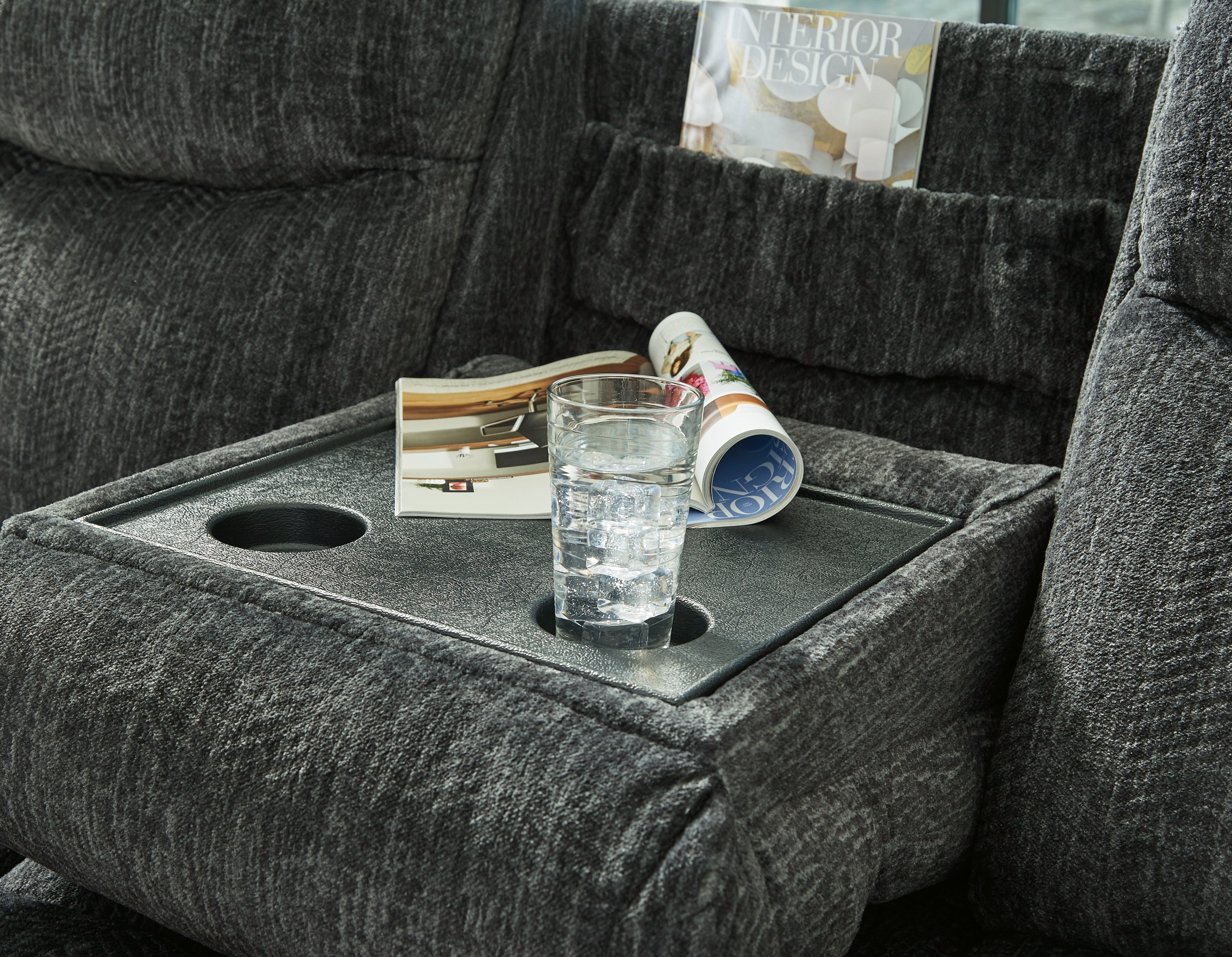 Martinglenn Reclining Sofa with Drop Down Table Home Style Furniture Ltd