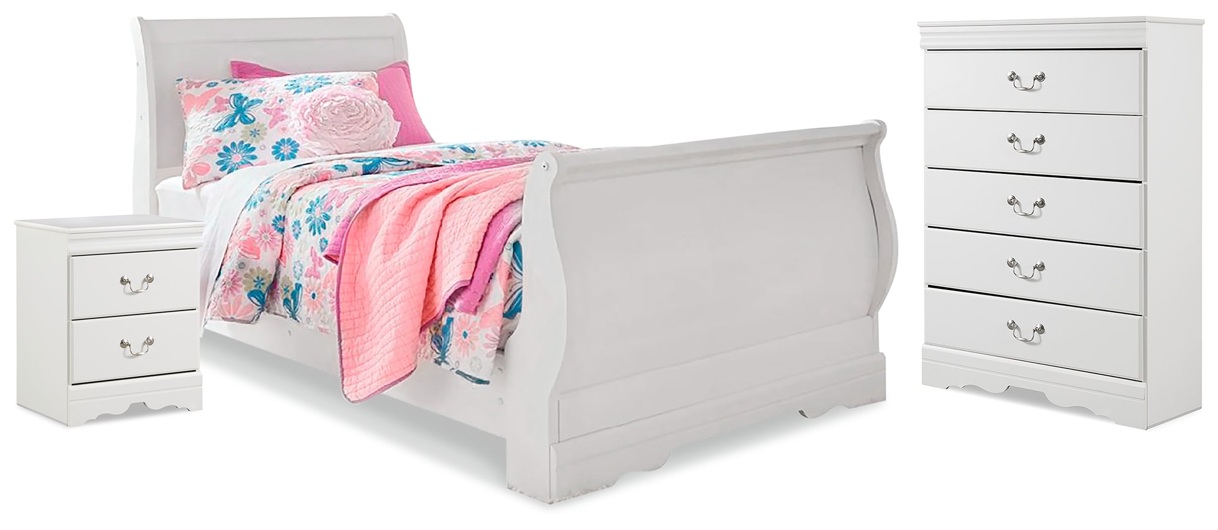 Anarasia Twin Sleigh Bed, Chest and Nightstand – Home Style Furniture Ltd.